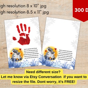 The Kissing Hand Book Raccoon, My First Day of Preschool Handprint Art ...