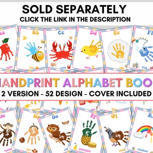 My Handprint Alphabet Book, Alphabet Handprint Art, Baby Toddler Child ...