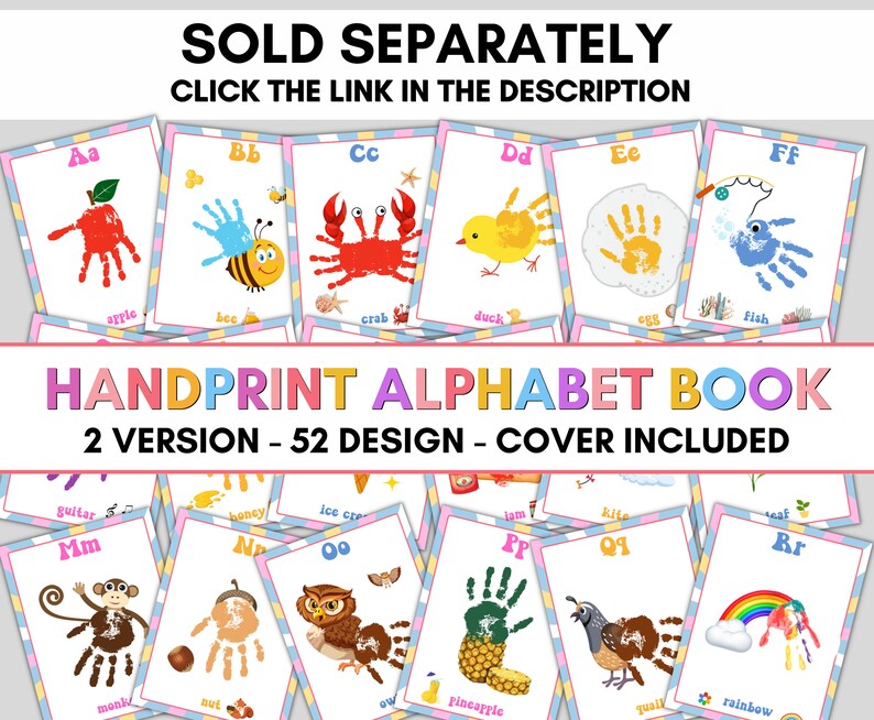 My Handprint Alphabet Book, Alphabet Handprint Art, Baby Toddler Child ...