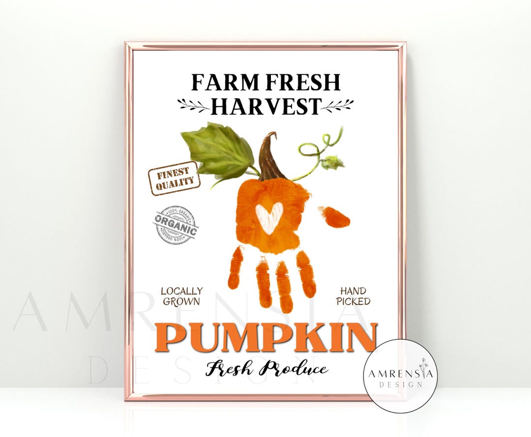 Autumn Craft Handprint Art Farm Fresh Harvest Pumpkin Toddler ...