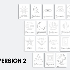 32 Pages SHAPES Baby Shower Coloring Book, Baby's First Shapes Book ...