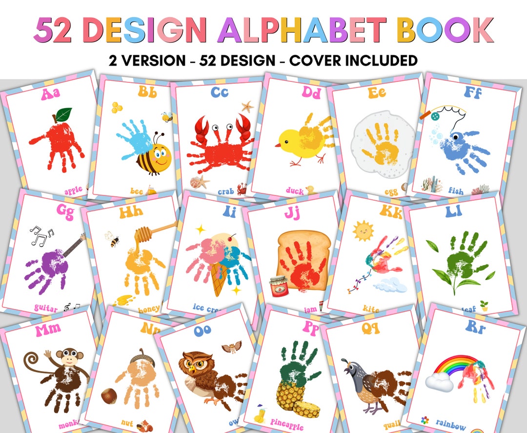 My Handprint Alphabet Book, Alphabet Handprint Art, Baby Toddler Child ...
