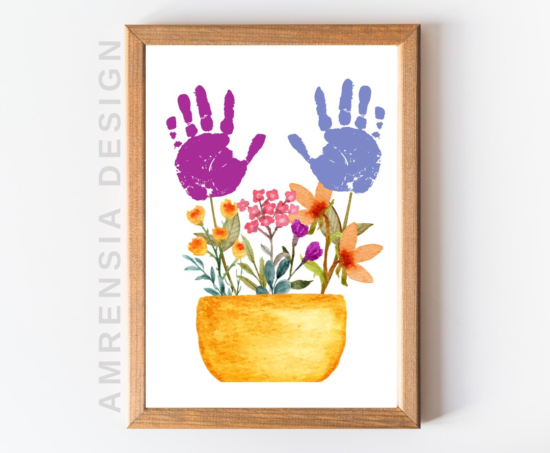 Spring Flower Handprint Craft, Gift for Grandma, Teacher Appreciation ...
