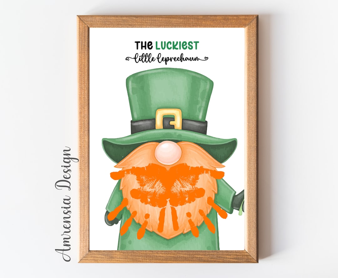 Happy St Patrick's Day Leprechaun Handprint Craft Template Printable ...