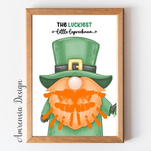 Happy St Patrick's Day Leprechaun Handprint Craft Template Printable ...