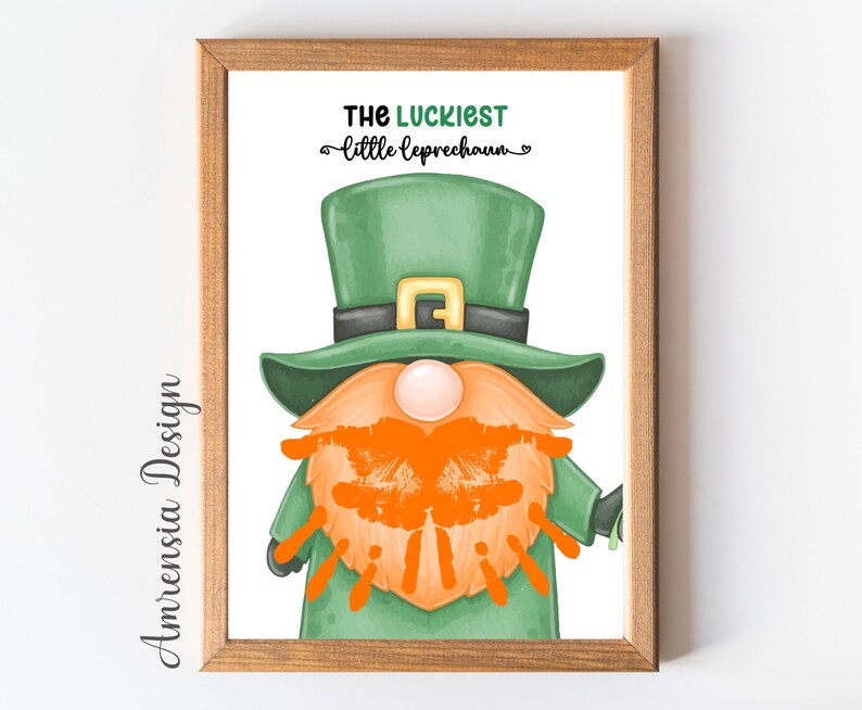 Happy St Patrick's Day Leprechaun Handprint Craft Template - Etsy