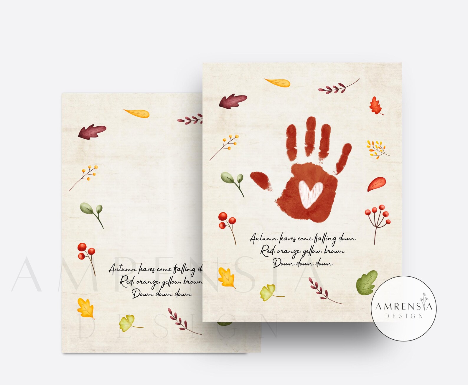 Autumn Poem Handprint Art, Maple Autumn Fall Craft, Handprint Craft ...