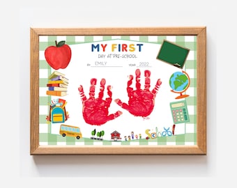 First Day of Preschool Handprint Art, First Day of School, Handprint ...