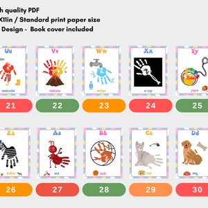 My Handprint Alphabet Book, Alphabet Handprint Art, Baby Toddler Child ...