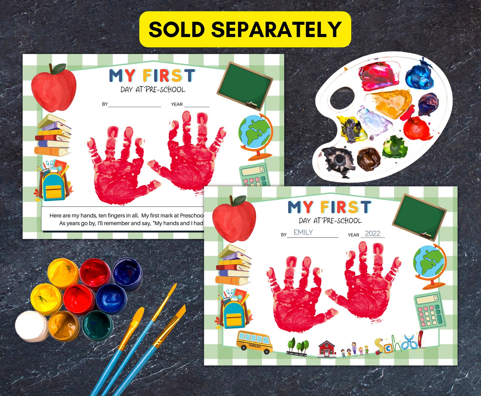 Pencil Handprint Art Back to School Poem Craft First Day of - Etsy