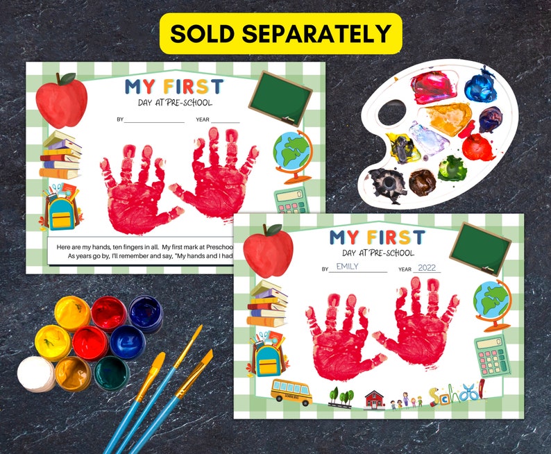 Pencil Handprint Art Back to School Poem Craft First Day of - Etsy