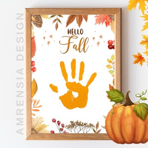 Hello FALL Craft Printable Hand Print Art, Easy Craft for Baby Toddler ...