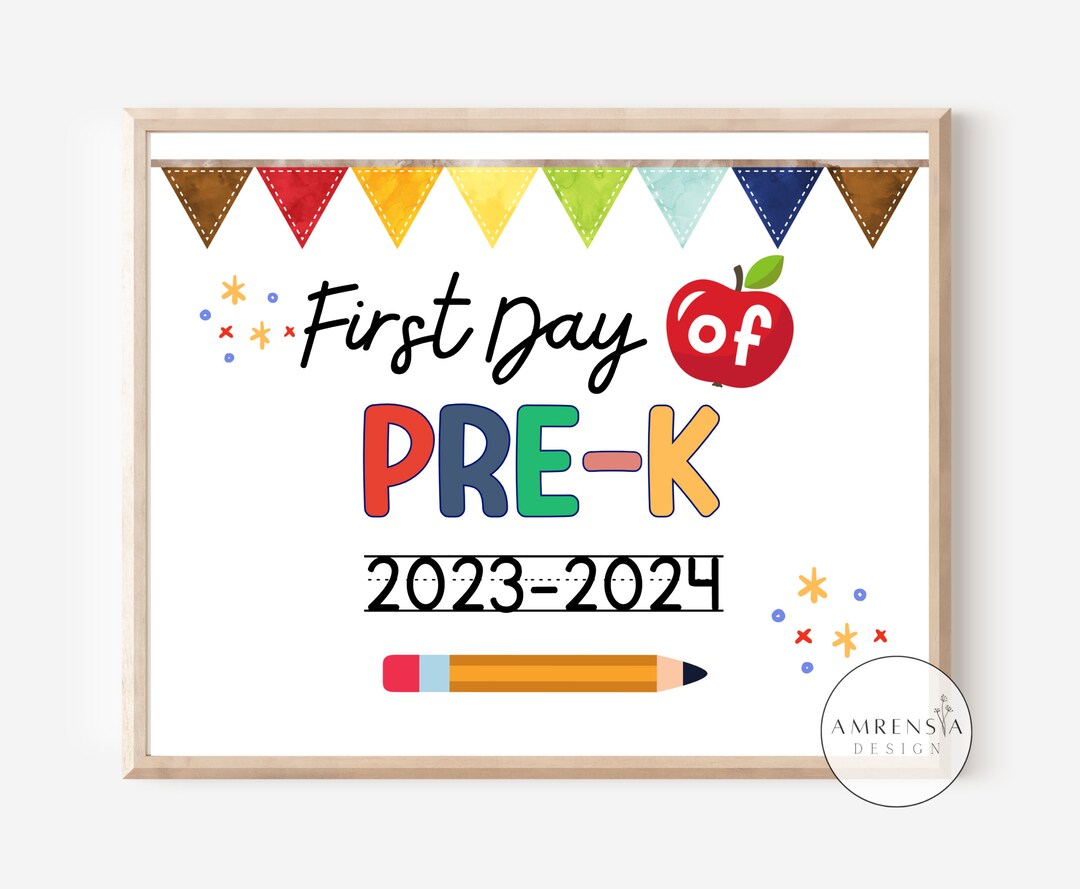 Buy First Day of Pre-k Sign 2023-2024 Pre-k Photo Decor Pre-k Online in ...