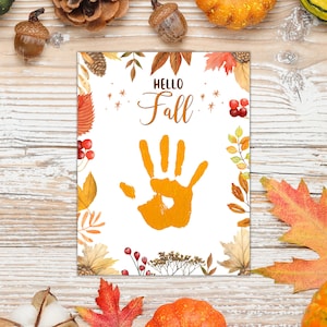 Hello FALL Craft Printable Hand Print Art, Easy Craft for Baby Toddler ...