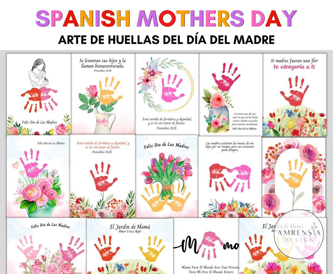 Arte De La Huellas De La Manos Del Día Del Madre,mother's Day Handprint ...
