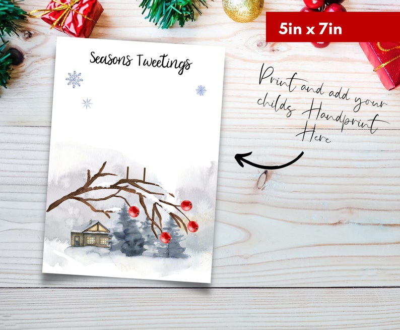 Christmas Handprint Art Bundle, Holiday Handprint Keepsake for Babies ...
