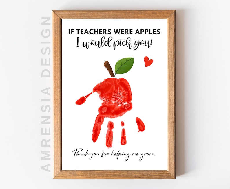 Teacher Appreciation Handprint Art, DIY Kid Gift (instant Download ...