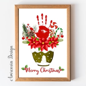 Christmas Handprint Art,christmas Flowers, Decoration, Handprint Craft ...