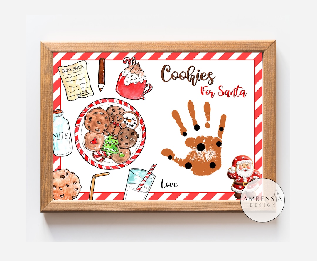 Christmas Handprint Art, Cookies for Santa Handprint Craft, Home ...