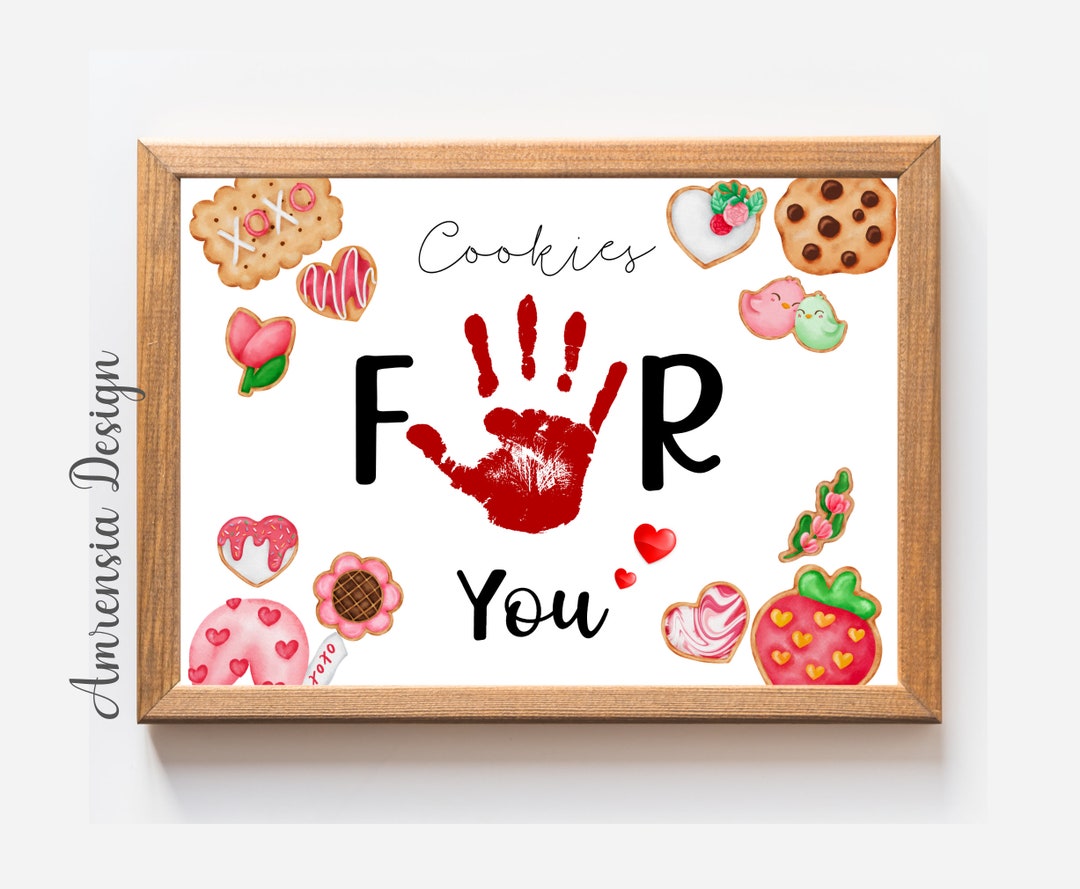 Valentine Handprint Art,cookies Printable Template for Prek, Preschool ...