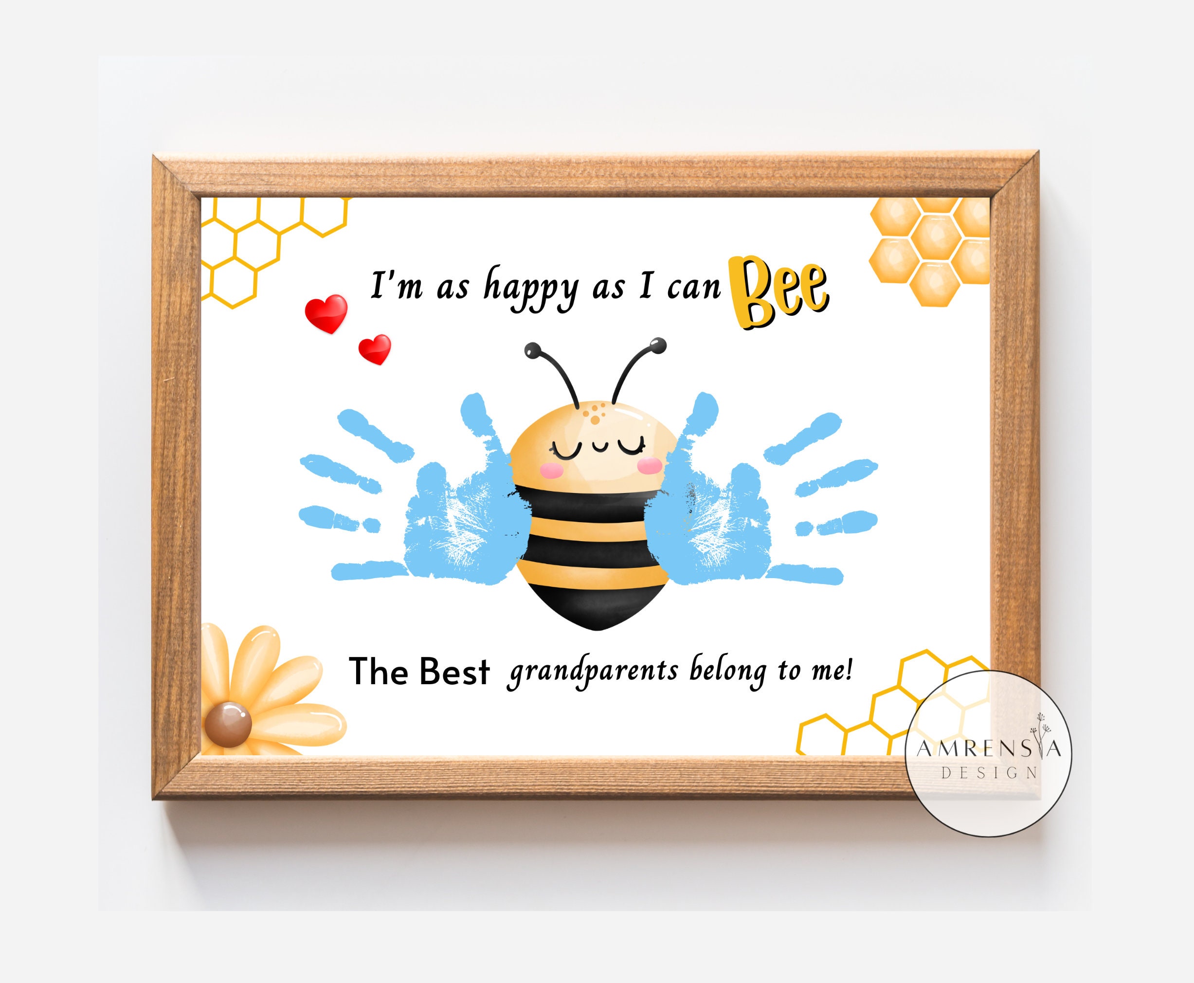 Grandparents Day Handprint Keepsake, I'm Happy as I Can Bee, Grandma ...