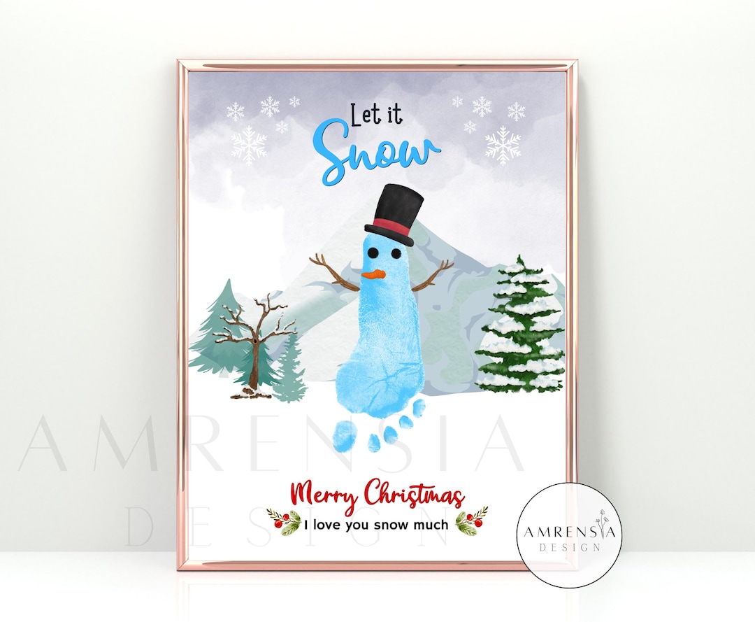 Adorable Snowman Footprint Art | Baby's First Christmas Craft | Holiday ...