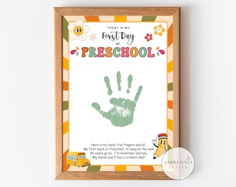 First Day of Preschool Handprint Art, First Day of School, Handprint ...