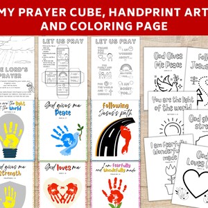 Bundle - 15 Pages, Prayer Cube, the Lord’s Prayer. Coloring Pages and ...