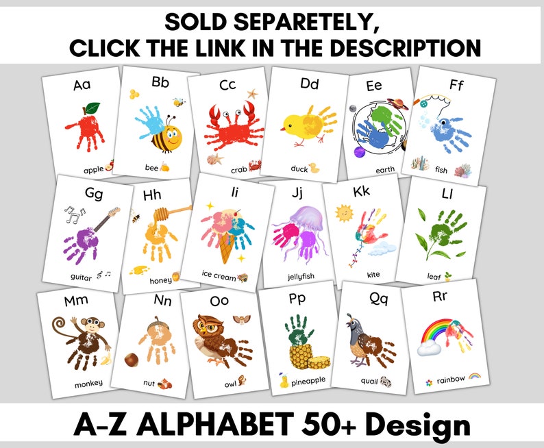 15 Design SEA ANIMALS Handprint Book, Printable Handprint Art, Toddler ...