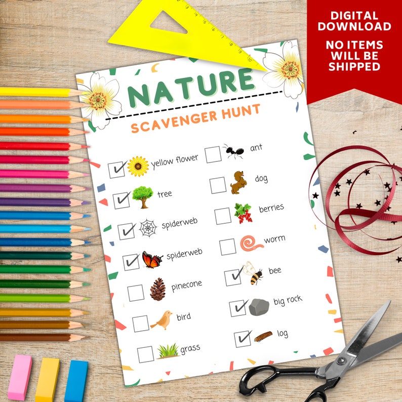 Indoor Outdoor Scavenger Hunt Scavenger Hunt Nature | Etsy