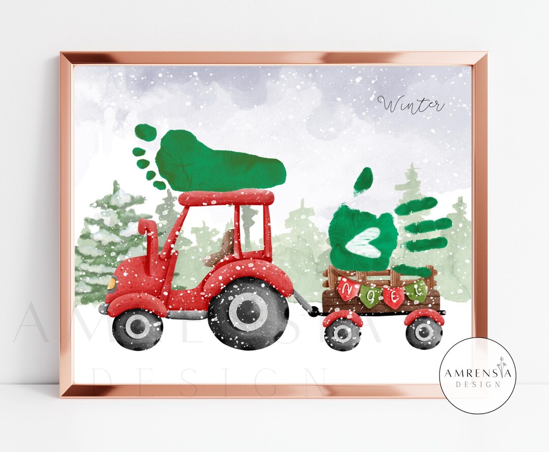 Christmas Handprint Footprint Art, Christmas Craft, Home Decoration ...