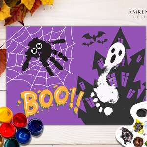 Boo Halloween Handprint Art, Halloween Keepsake Craft Handprint Kit for ...