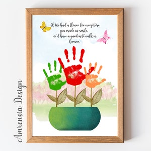 Handprint Flower, Gift for Mother,mother's Day, Mom Birthday, Toddler ...