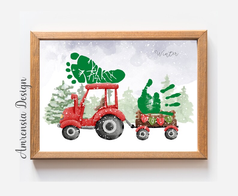 Christmas Handprint Footprint Art, Christmas Craft, Home Decoration ...