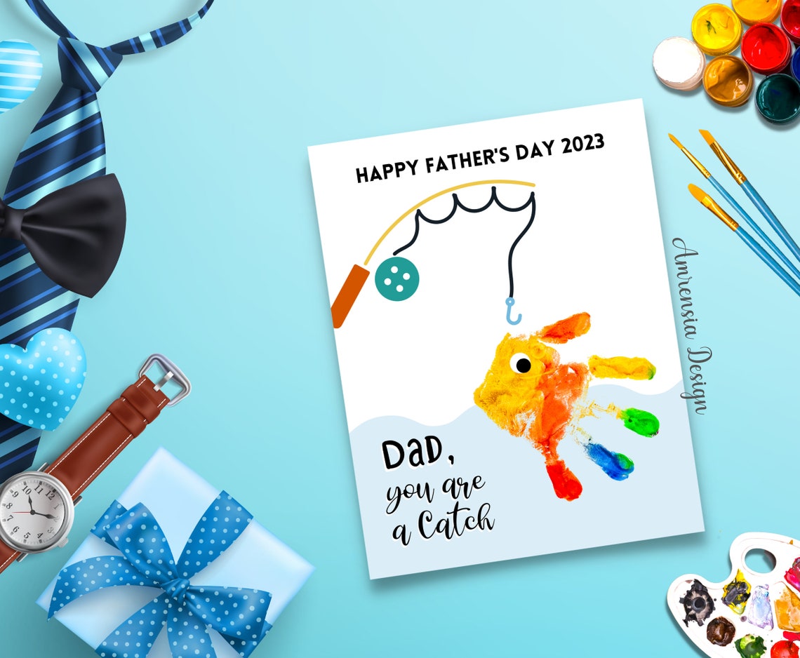 Fathers Day Handprint Keepsake for Dad, DIY Personalized Keepsake ...