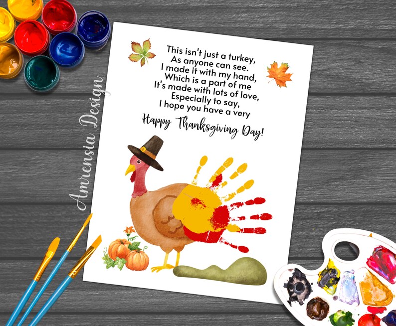 Turkey Handprint Craft Autumn Fall Activity Thanksgiving - Etsy