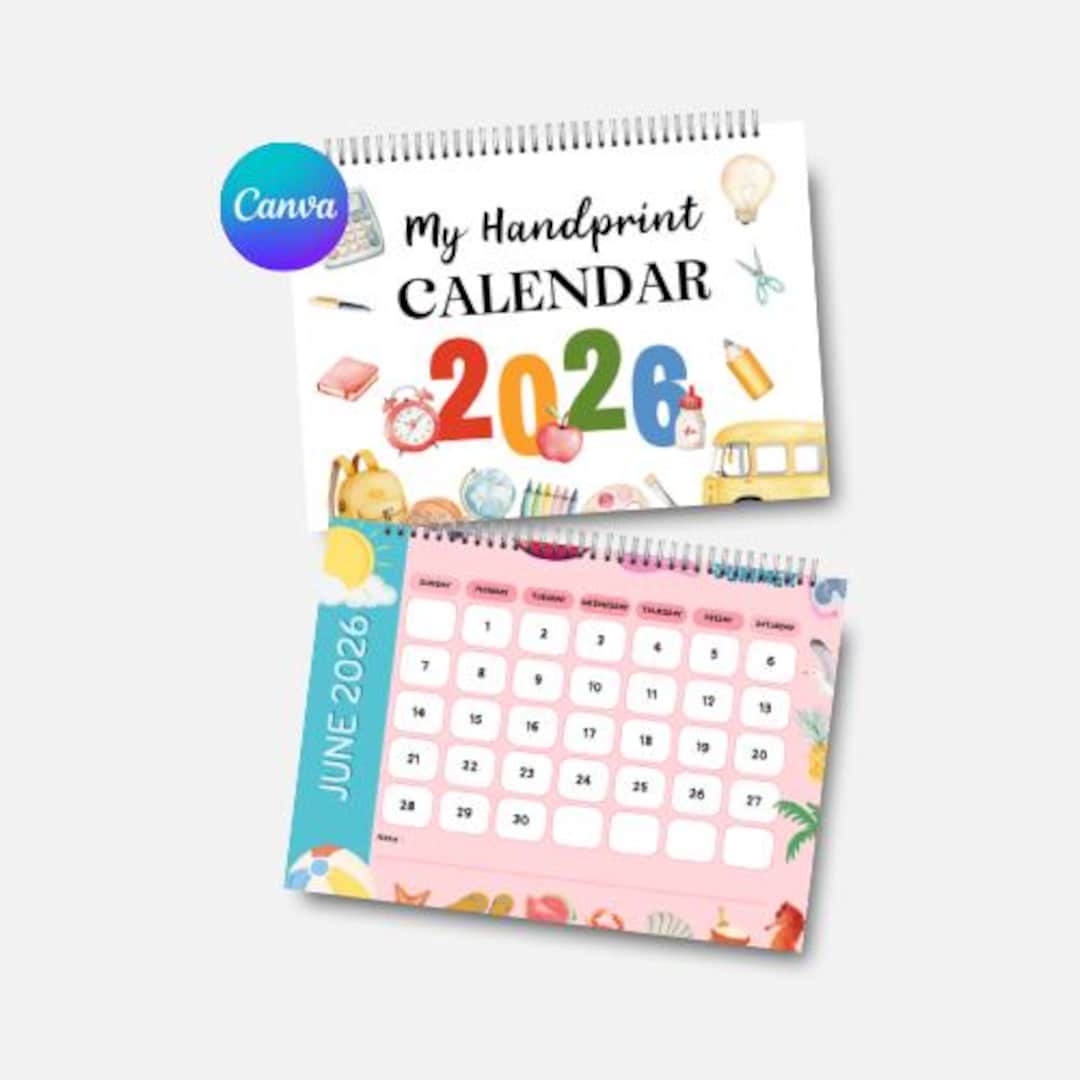 Editable Handprint Calendar, Memory Book Printable (PDF) - Etsy Canada