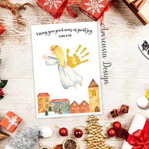 Angel Handprint Art, Christmas Handprint Art Winter Craft, Home ...