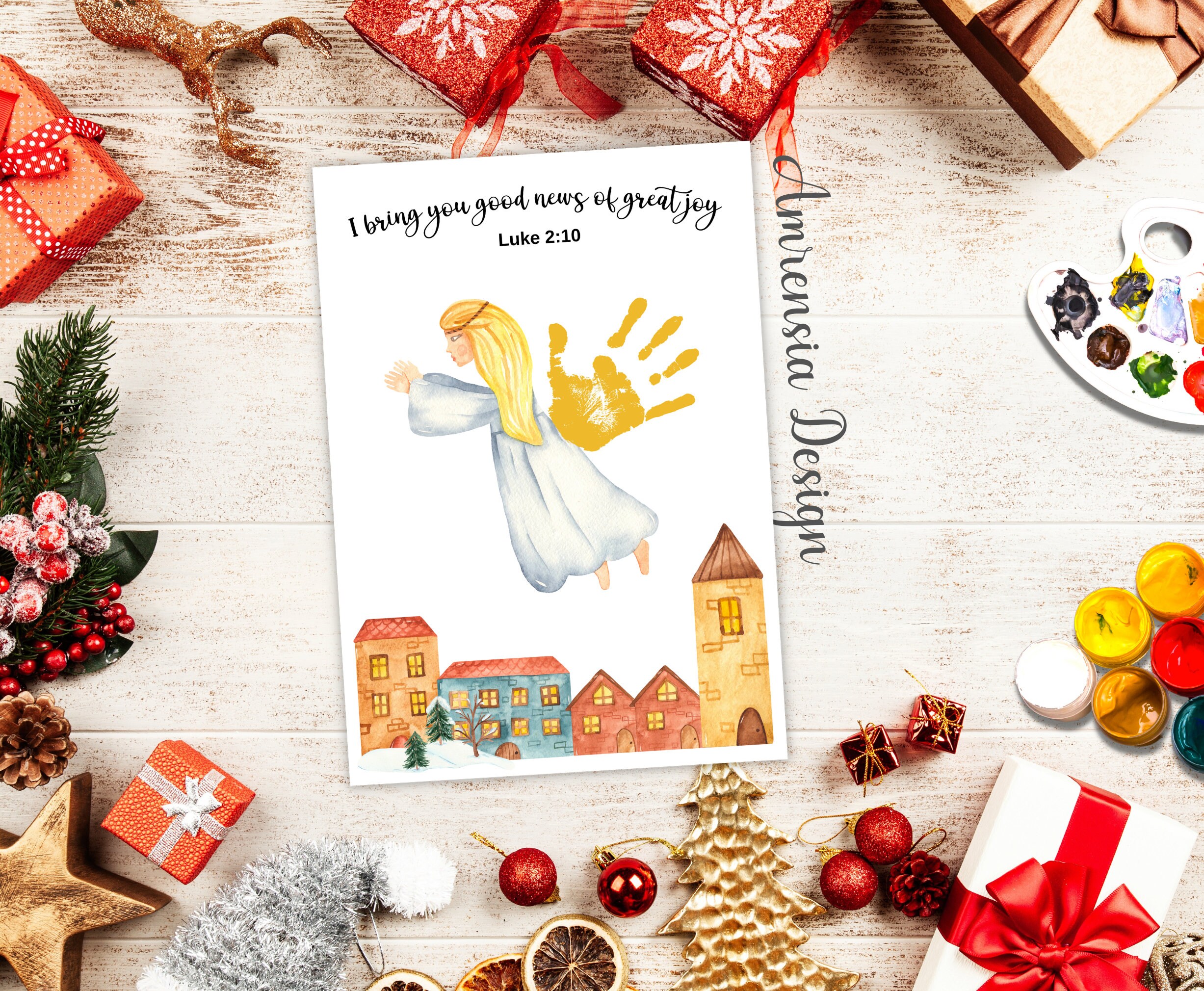 Angel Handprint Art Christmas Handprint Art Winter Craft - Etsy