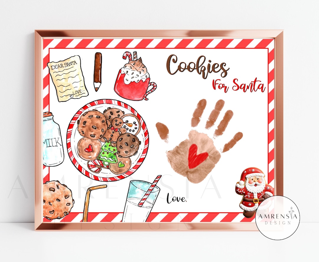 Christmas Handprint Art, Cookies for Santa Handprint Craft, Home ...