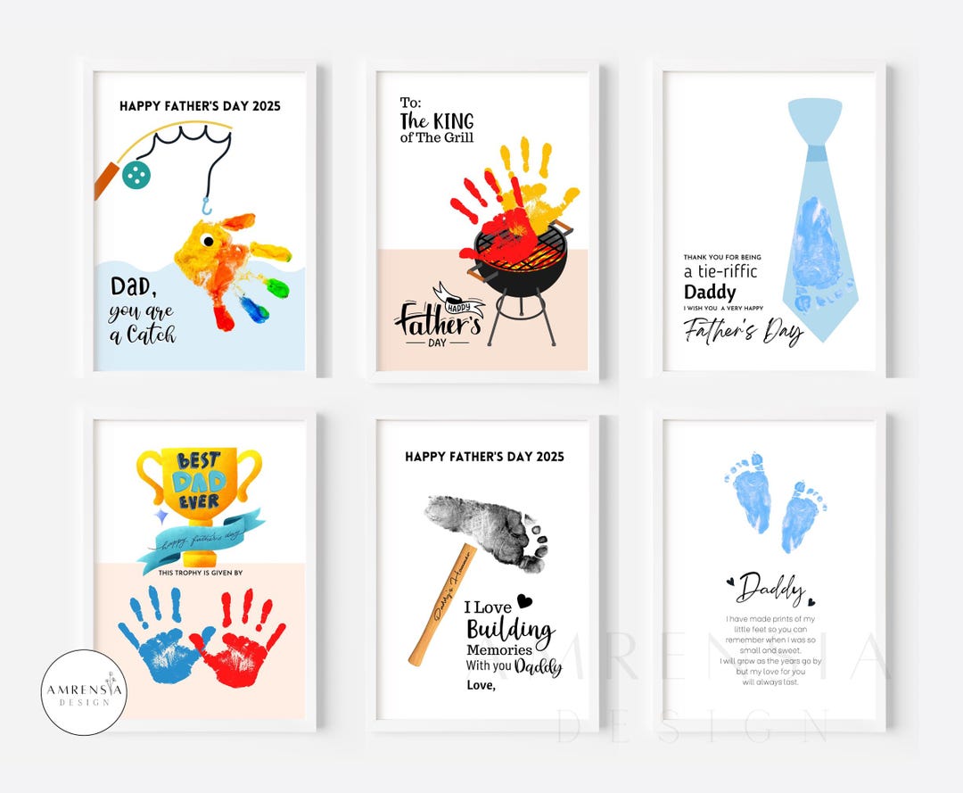 Fathers Day Handprint Keepsake for Dad, DIY Personalized Keepsake ...