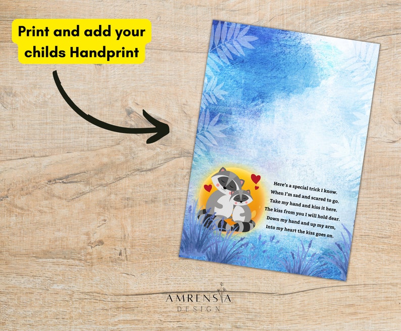 Handprint Art the Kissing Hand Book Raccoon, My First Day of Preschool ...