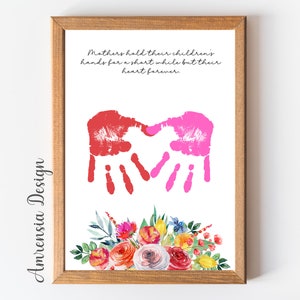 Happy Mother's Day Handprint Art, Flower Handprint Craft , Baby Toddler ...