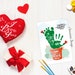 Valentine Handprint Art, Cactus I Am Stuck on You, Printable Template ...