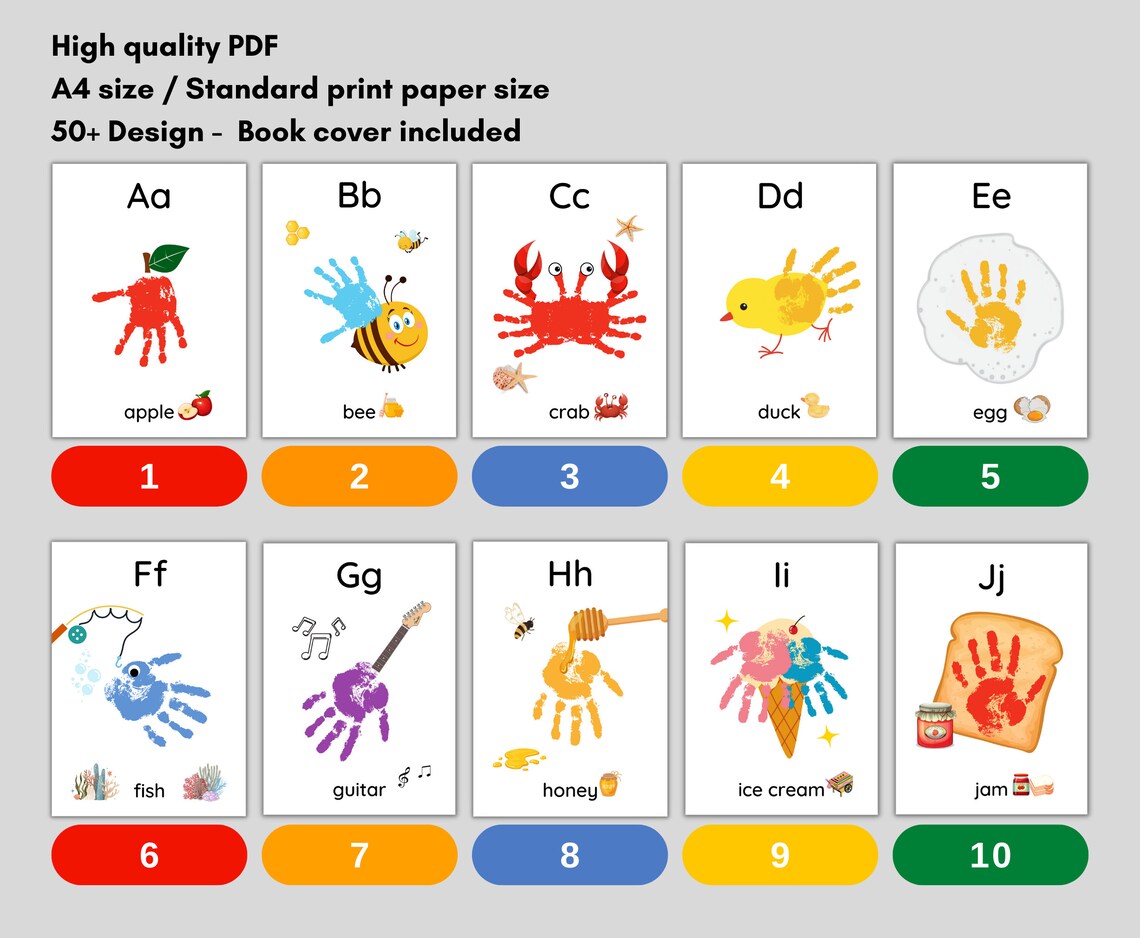 My Handprint Alphabet Book Alphabet Handprint Art Baby - Etsy UK