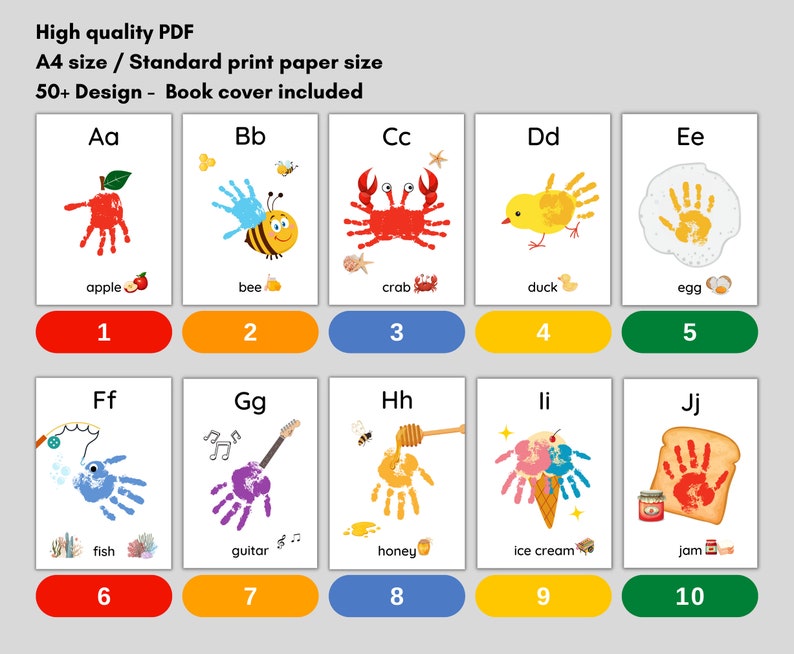 My Handprint Alphabet Book Alphabet Handprint Art Baby - Etsy