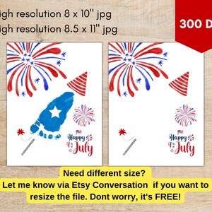 Little Firecracker Easy Footprint Craft for Happy 4th of July, USA ...