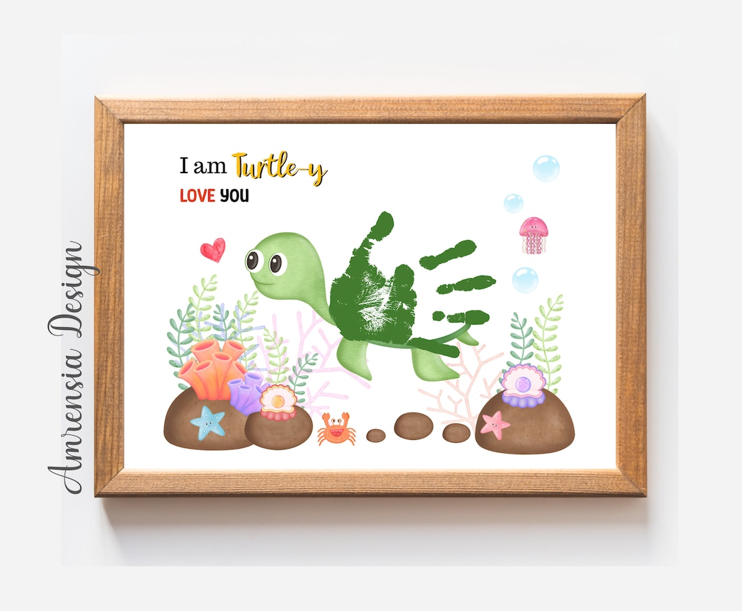 Happy Valentines Day Handprint Art, I Turtley Love You Printable ...