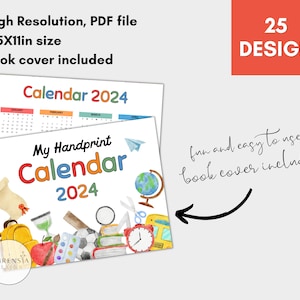 My Handprint Calendar 2024, Memory Book Printable for Prek, Preschool ...