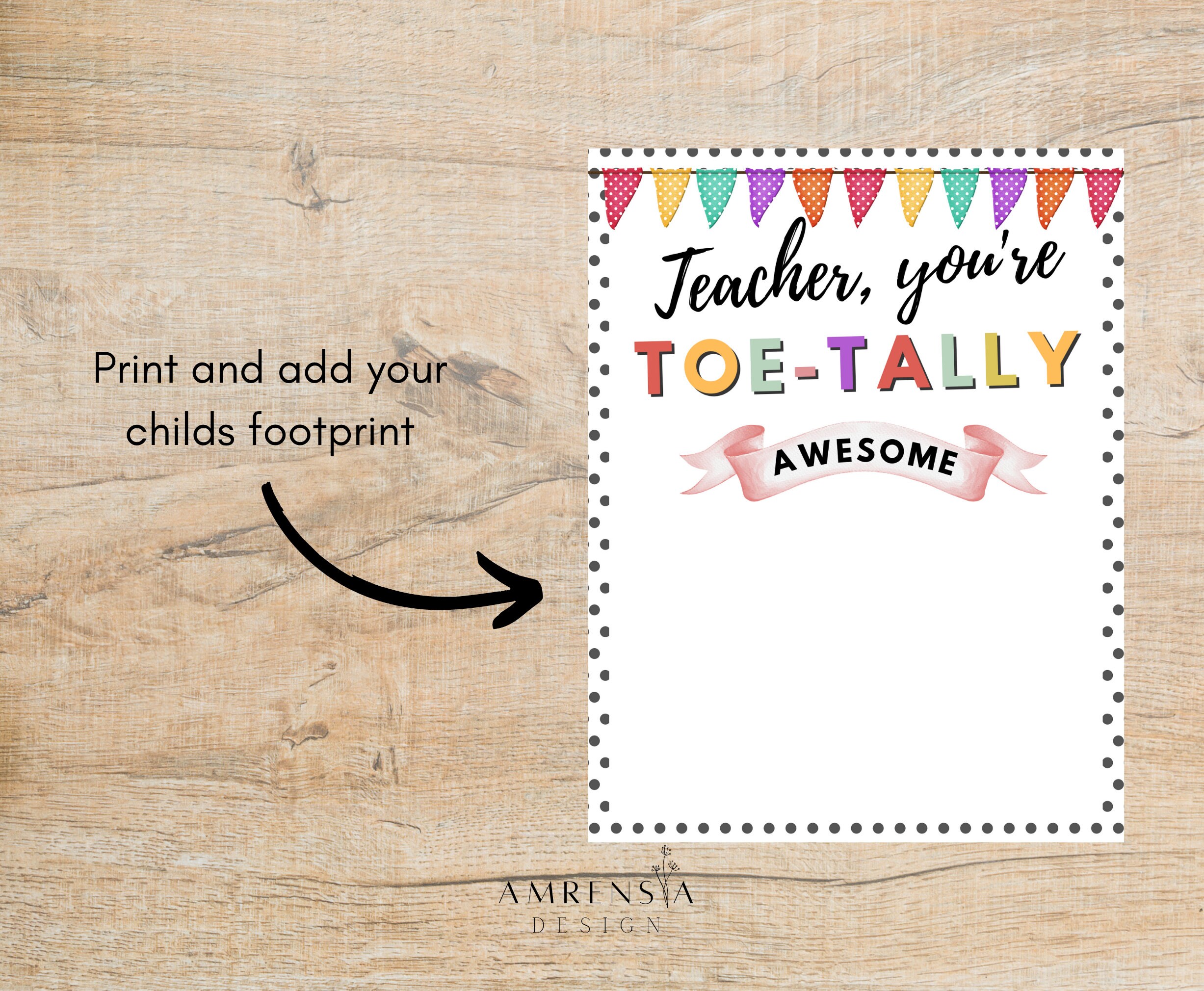 Teacher You're Toe-tally Awesome Handprint Art Teacher - Etsy